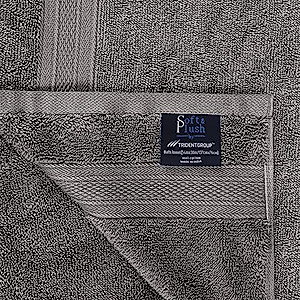 TRIDENT Soft and Plush 6 Piece Towel Set of 6 for Bathroom 100% Cotton Like Turkish Cotton Bath Towels Best Bath Towels Set Luxury Bath Towel Sets 2 Bath Towel 2 Hand Towel 2 Wash Towel Charcoal Gray