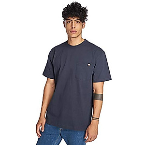 Dickies mens Heavyweight Crew Neck Short Sleeve Tee Henley Shirt, Dark Navy, Medium US