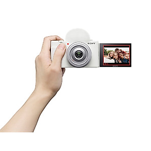 Sony ZV-1F Vlog Camera for Content Creators and Vloggers (White) (Renewed)
