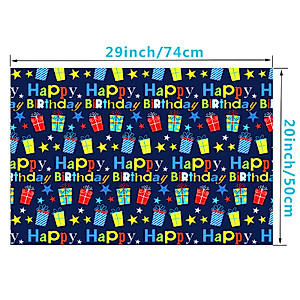 BOLIANNE Birthday Wrapping Paper Sheets - Colorful Happy Birthday Gift Wrap Paper for Boys Girls Kids Men Women - Gift Wrapping Paper for Holiday - 3 Sheets, 20 X 29 Inch, High Gloss