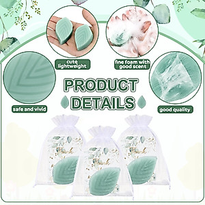 Siifert 50 Sets Wedding Mini Soap Favors Eucalyptus Scented Soap Greenery Bridal Shower Gifts Baby Shower Favors for Guests with Thank You Gift Cards Organza Bags for Christmas Party Supplies Boy Girl