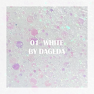 DAGEDA White Body Glitter Stick, Mermaid Face Glitter Makeup Holographic Sequins, Hair Glitters Eyeshadow Body Shimmer for Rave Accessories,Glitter Face Paint for Women Rave Festival