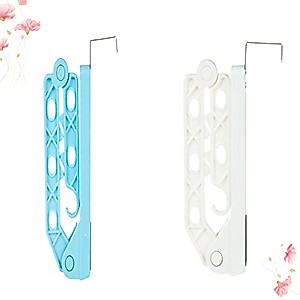 Alipis White Clothing Rack Portable Clothes Rack 6 Home Foldable Poratble Cabinet Over White Blue Door + Drying Rack Holes for Underwear Clothes Dorm Socks Hanger White Clothing Rack