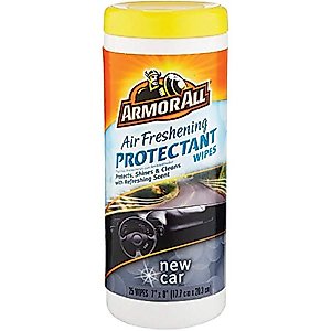 Air Freshening Car Protectant Wipes,New Car Scent, 25-Ct.