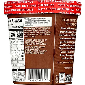 Straus Family Creamery, Organic Dutch Chocolate Ice Cream, 1 16 oz (Frozen)