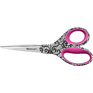 Westcott Trendsetter Straight Lace Pattern Scissor, 8" (16660),Multi