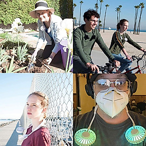 GXDDZM Personal Fans Around Neck Neckband Fan Portable Hanging Fan Mini Hands Free Wearable Sport Fan,2000mAh USB Rechargeable 3 Speeds,LED Silent 360° Direction For Office Outdoor Trave Home