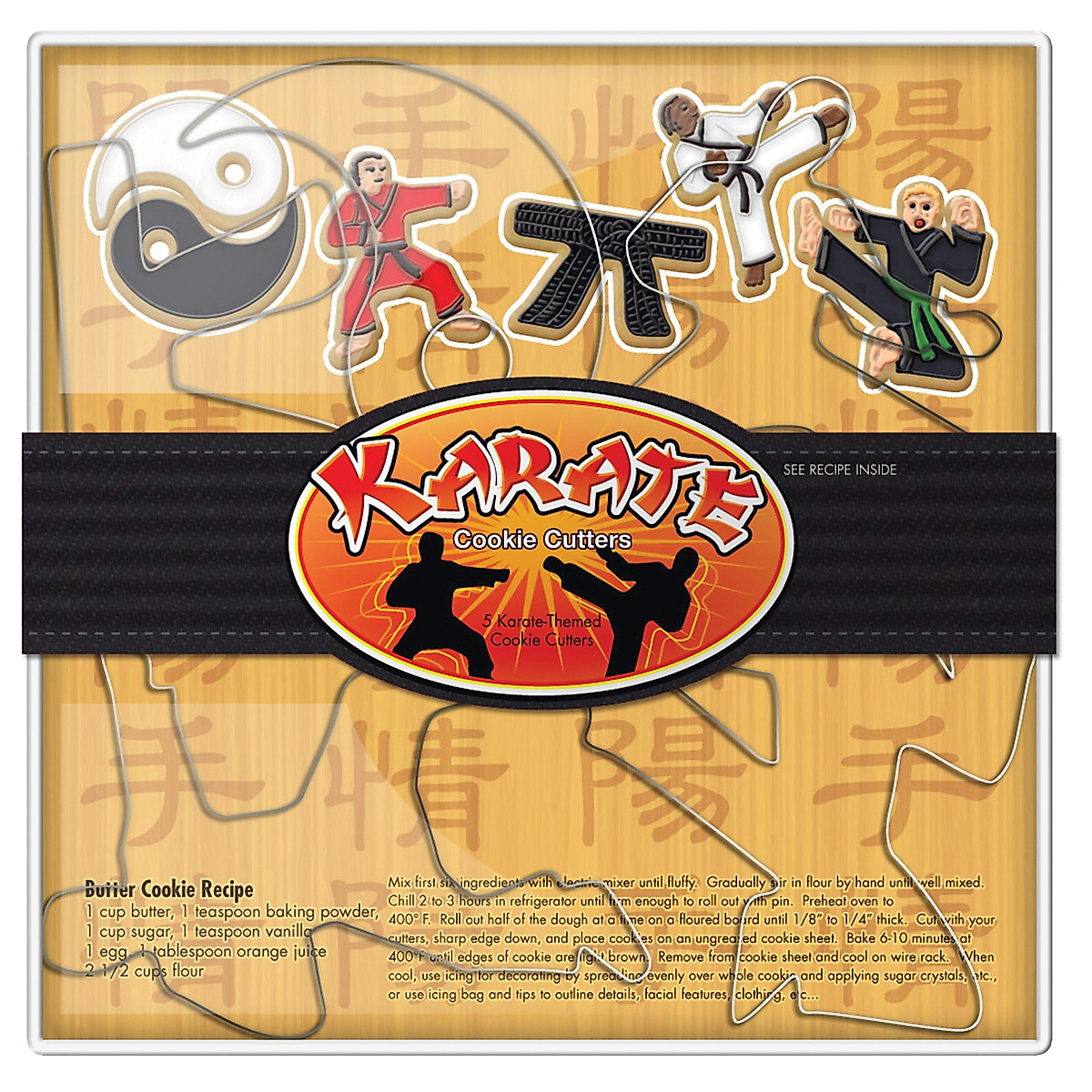 Fox Run Brands Cookie Cutters, Set of 5, Karate, Metallic