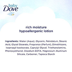 Baby Dove Sensitive Skin Care Body Lotion For Delicate Baby Skin Rich Moisture With 24-Hour Moisturizer, 20 fl oz (Package May Vary)