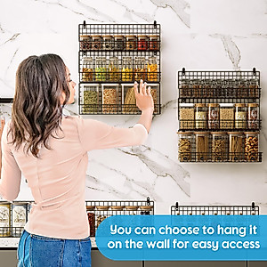 JKsmart 9-Tier Spice Rack Organizer with Door Hook, Wall Mount, and Extra Large Capacity for Pantry Door – Stylish Black Design for Effortless Organization, Ultimate Kitchen Storage Solution