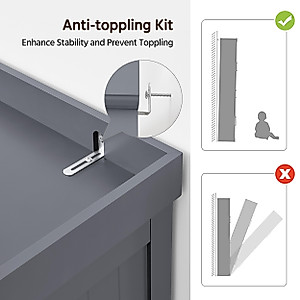 Yaheetech Kitchen Pantry Storage Cabinet with Drawer, 72.5" H Cupboard Pantry Cabinets with Adjustable Shelves and Barn Doors for Dining Room/Living Room, Dark Gray