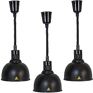 LINKANRUO Commercial Food Warmer, Buffet Heating Lamp for Keep Food Warm, Buffet Server Food Heat Lamp Plate Warmer Lamp Buffet Restaurant Equipment 3PCS Lamps