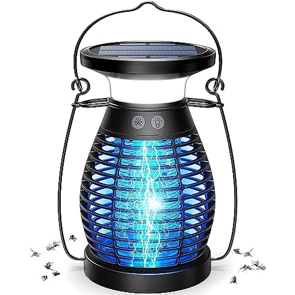 Solar Bug Zapper Outdoor Waterproof, KOOSA Cordless & Rechargeable Mosquito Zapper with 4200V High Powered UV Light, 3 in 1 Fly Zapper Up to 2100 Sq Ft Can Attract Gnats, Mosquitoes, Flies, Moths