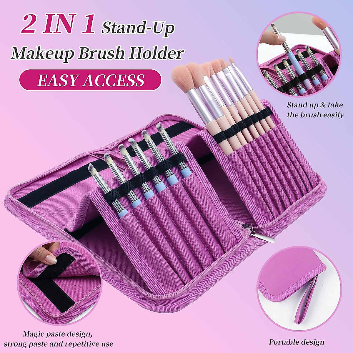 BQAN Nail Art Brush Holder Case - Organizer for Nail Art Brushes, Perfect Brush Holder