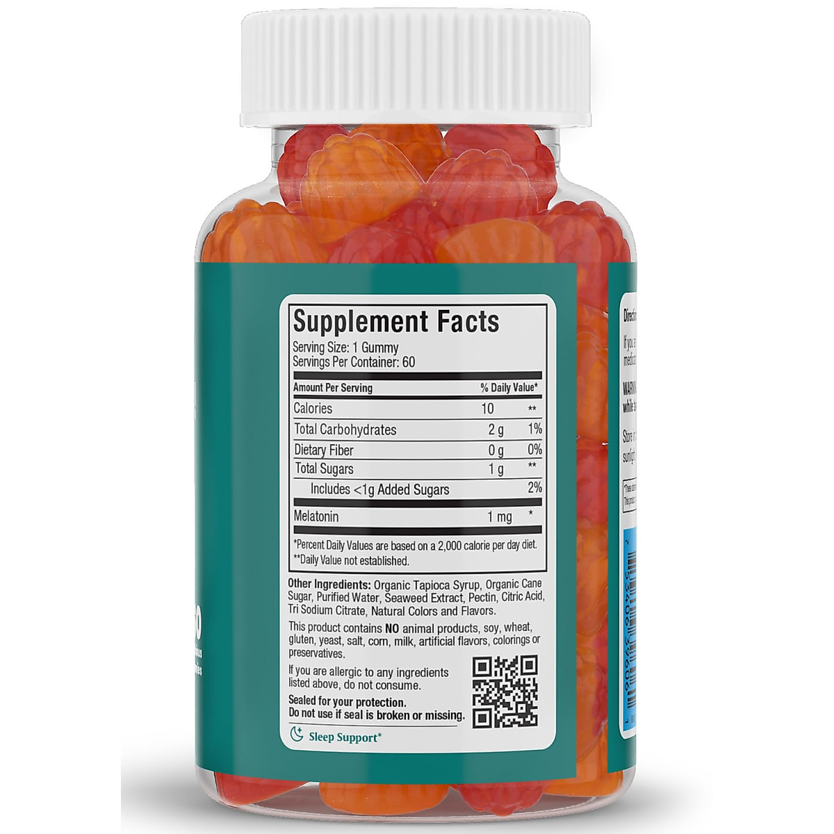 Melatonin Gummies for Kids - 1mg Chewable Melatonin Gummy - Restful Nighttime Support Supplement - Children and Adult Melatonin Gummies 1mg, 60 Count (60 Count, Gummies)