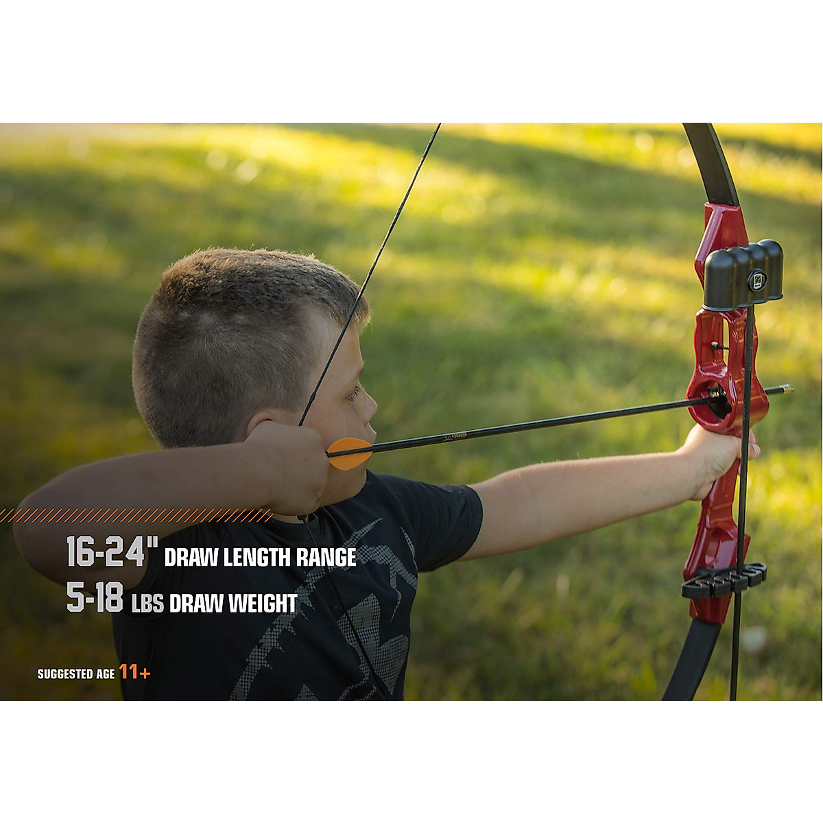 Bear Archery Flash Bow Set for Youth, Ambidextrous, Yellow
