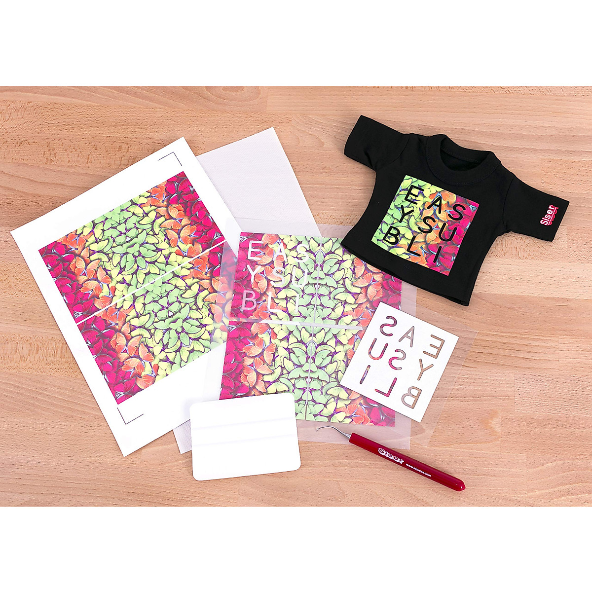 Siser EasySubli HTV - Printable Sublimation Heat Transfer Vinyl - 10 Sheets of EasySubli (8.4"x11") and 10 Sheets of EasySubli Mask (8"x10")