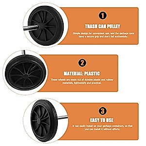 Yardwe Trash Can Wheels,1Set of Garbage Bin Wheels with Hollow Shaft arbage Bin Wheel Wastebasket Pulley Wheel Replacement Parts