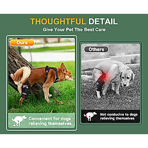 Virbraroo 8X Support Dog Knee Brace with Metal Strips for Joint Pain Relief, Dog Leg Brace for Torn Acl Hind Leg, Rear Leg Brace with Adjustable Traction Belt for Cruciate Ligament Injury (M)