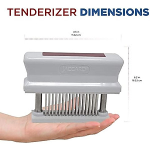 Jaccard 200348R, 48 Blade Durable Meat Tenderizer with Stainless Steel Razor Sharp Needle, Cooking Gadget for Tenderizing Chicken, Beef, Pork, Veal, BBQ, Red