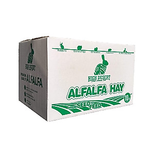 High Desert Alfalfa Hay - Dried Natural Alfalfa Hay for Rabbits, Guinea Pigs, Chinchillas, and Ferrets - Protein and Fiber Rich Food for Small Animals - Healthy Pet Food
