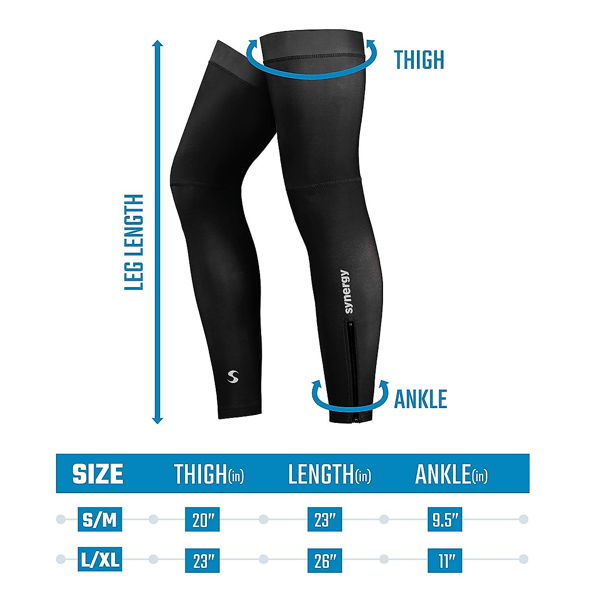 Synergy Cycling Leg Warmers (Black, S/M)