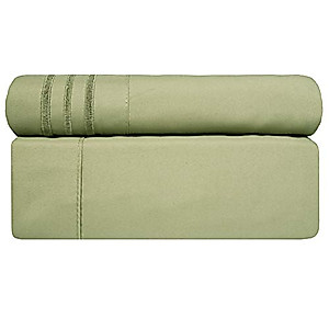 King Size Sheets - Breathable Luxury Bed Sheets with Full Elastic & Secure Corner Straps Built In - 1800 Supreme Collection Extra Soft Deep Pocket Bedding Set, Sheet Set, King, Sage