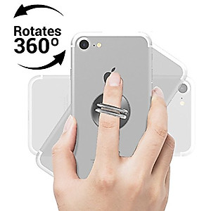 Aduro Phone Ring Holder [3-in-1] - Phone Ring, Phone Stand, Phone Car Vent Mount, Finger Grip Phone Holder for All iPhone, Samsung Galaxy (Black)