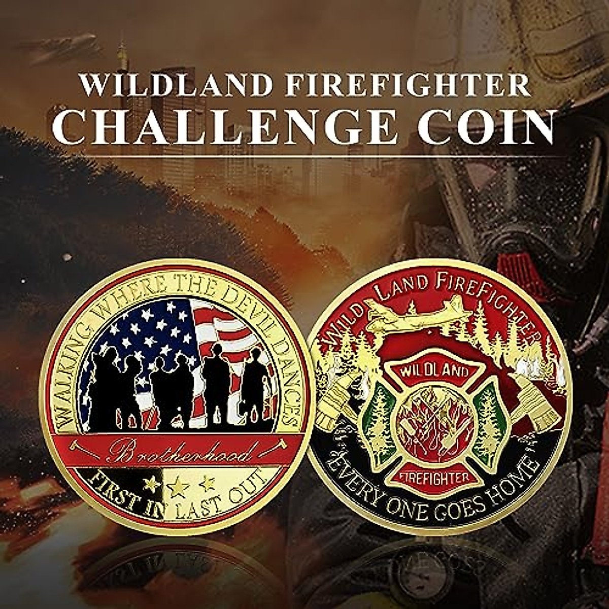 US Wildland Firefighter Souvenir Badges Emblem Gift for Wasteland Hero Fireman