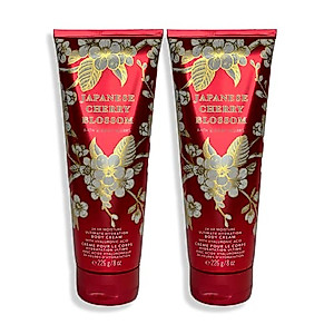 Bath and Body Works Japanese Cherry Blossom Body Cream Ultimate Hydration Gift Set For Women 2 Pack 8 Oz. (Japanese Cherry Blossom)