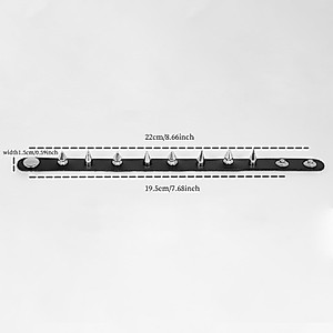 Manfnee 2Pack Punk Goth Bracelet for Man Women PU Leather Spike Rivet Metal Studded Wristbang Black