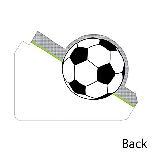 Big Dot of Happiness Goaaal - Soccer - Shaped Thank You Cards - Baby Shower or Birthday Party Thank You Note Cards with Envelopes - Set of 12