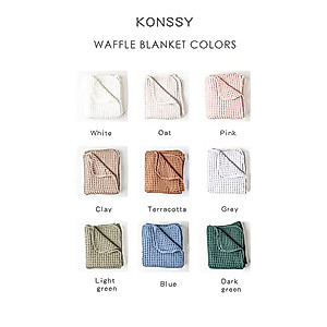 Konssy Waffle Baby Blankets, Nursery Blankets for Boys Girls, Swaddle Blankets Neutral Soft Lightweight Toddler and Kids Throw Blankets(Brown)