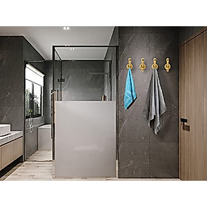 LVT-ENTERCOOK Set of 4 Yellow Heavy Duty Wall Mounted Hooks, Decorative Aluminum Alloy Coat and Hat Hanging Hook for Bathroom, Kitchen, Classroom, Folding Hanger Sturdy Coat and Towel