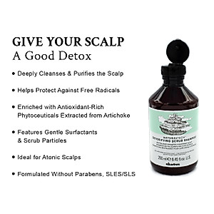 Davines Naturaltech DETOXIFYING Scrub Shampoo, Deeply And Gently Cleanse Hair And Scalp, 8.45 Fl. Oz.