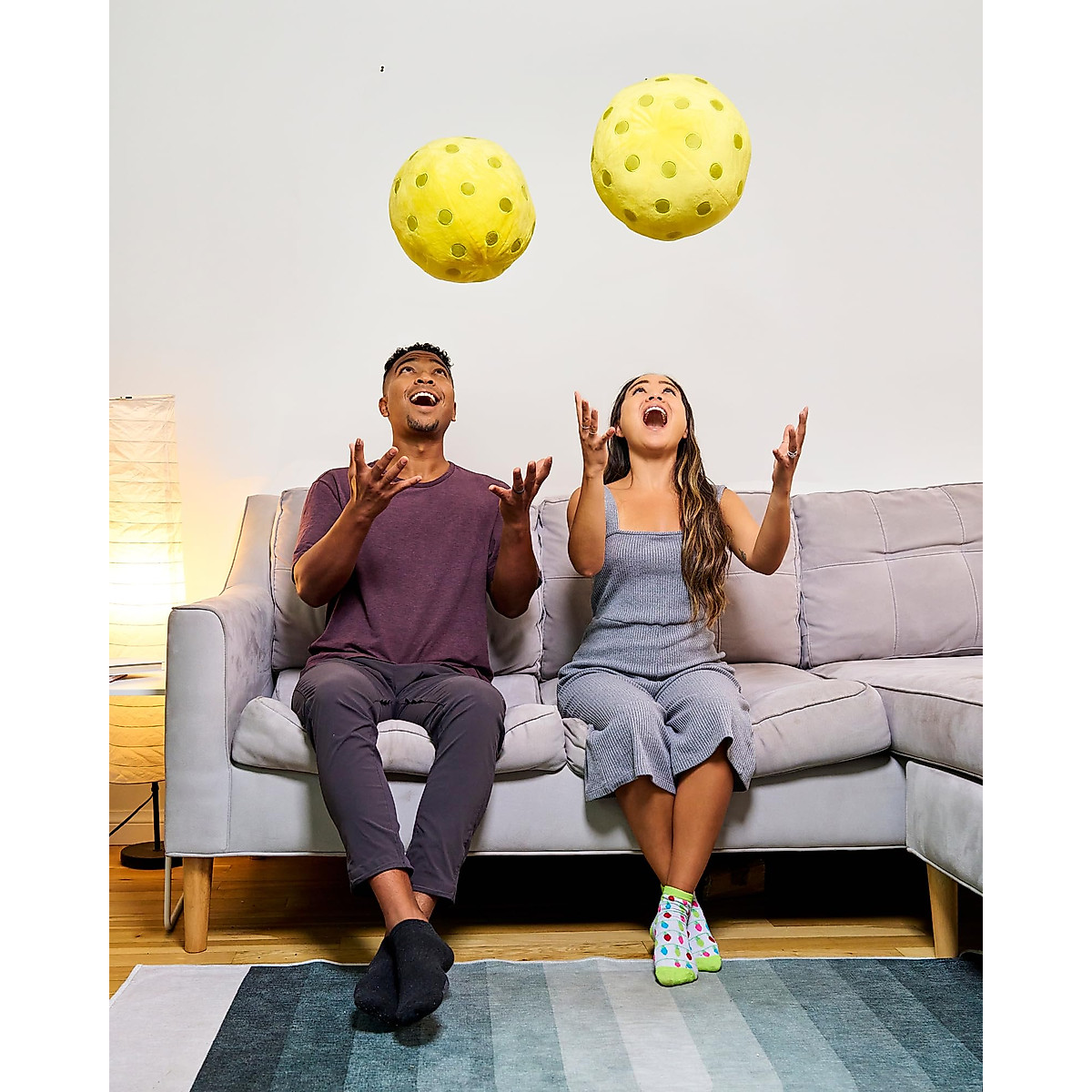 TILTECH Pickleball Pillow - Huggable Plush Pickleball Cushion, 12" Soft & Comfortable Stuffed Pickleball Gift, Realistic and Funny Pillow, Gifts for Pickleball Lovers, Sports Pillow