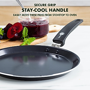 GreenPan Pancake Pan, Non Stick, Toxin Free Ceramic Frying Pan - Induction, Oven & Dishwasher Safe Cookware - 28 cm, Black