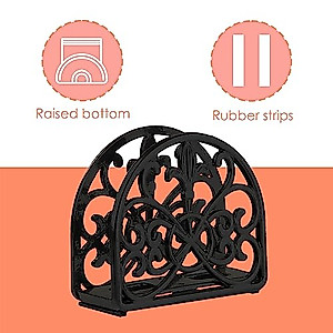 Home Basics Cast Iron Kitchen Pantry Ware Bundle (2 Piece Set) In Matte Black ; Includes Napkin Holder & Large Glass Cookie Jar With Metal Top