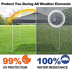 Canopy 10x10 Waterproof Pop up Canopy Tent with 4 Sidewalls, Outdoor Event Shelter Sun Shade Party Commercial Canopy with Air Vent, 4 Weight Bags, Carry Bag