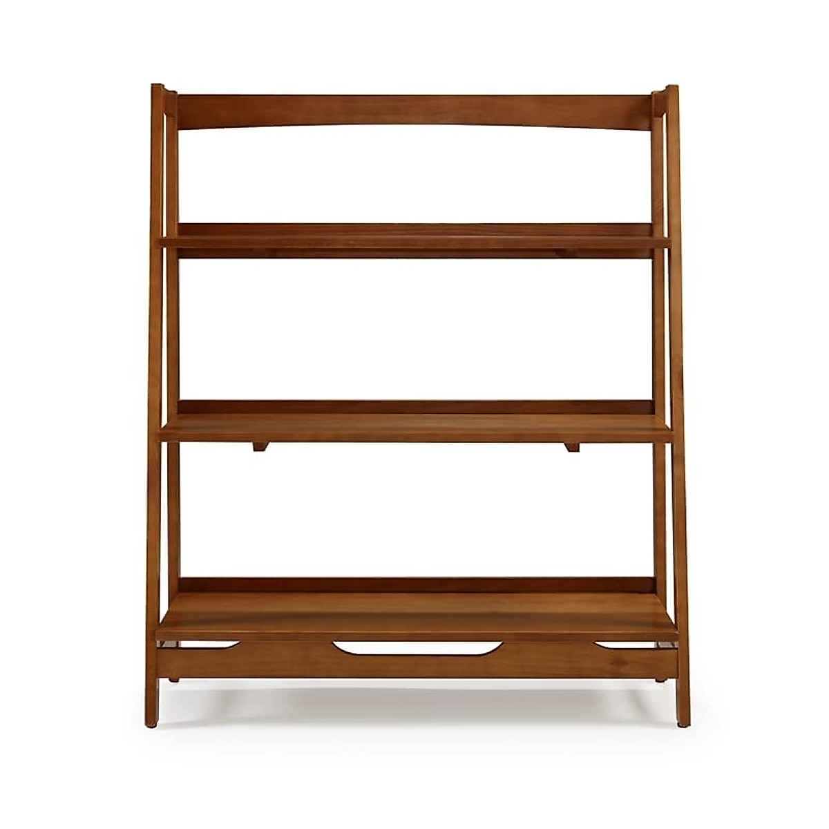 Mid Century Solid Wood Open Shelving Unit - Castanho Finish