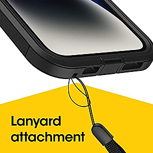 OtterBox iPhone 14 Plus Defender Series XT Case - BLACK , screenless, rugged , snaps to MagSafe, lanyard attachment
