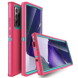 MXX Galaxy Note 20 Ultra Heavy Duty Case - 3 Layer Shockproof Protection (Pink/Light Blue)