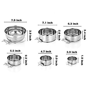 Stainless Steel Hanging Pet Bowls, Dog Crate Food and Water Bowl Metal Coop Cups with Clamp Holder, Detached Dog Cat Cage Kennel Bowl Feeder Dish for Dogs Cats Birds Ferret Rabbit and Small Animals