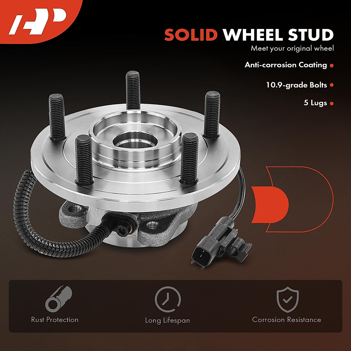 A-Premium 2 x Rear Wheel Bearing and Hub Assembly with ABS & 5-Lug Compatible with Dodge Grand Caravan 2008-2011 & Chrysler Town & Country 2008-2011 & Volkswagen Routan 2009-2011