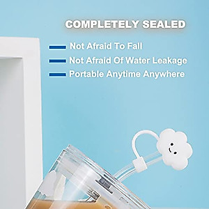 2023 New Straw Cover Cloud, 12Pcs Silicone Cloud Straw Covers Protector, Splash Proof Straw Tips, Reusable Drinking Straw Lids for Straw Tips Bottle Accessories