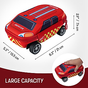 ZIPIT Fire Truck Pencil Case for Boys, Large Capacity Pencil Box for School