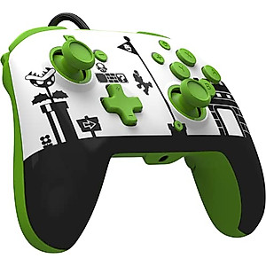 PDP REMATCH Enhanced Wired Nintendo Switch Pro Controller, Switch Lite/OLED Compatible (Mario Retro)