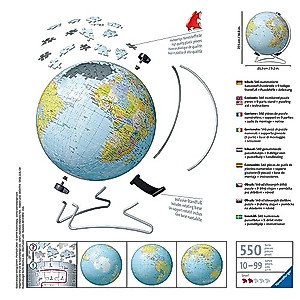 Ravensburger The Earth 540 Piece 3D Puzzle - Engaging Fun for Kids and Adults | Precision Fit with Easy Click Technology | Durable Displayable Model | Celebrating Over 130 Years of Quality