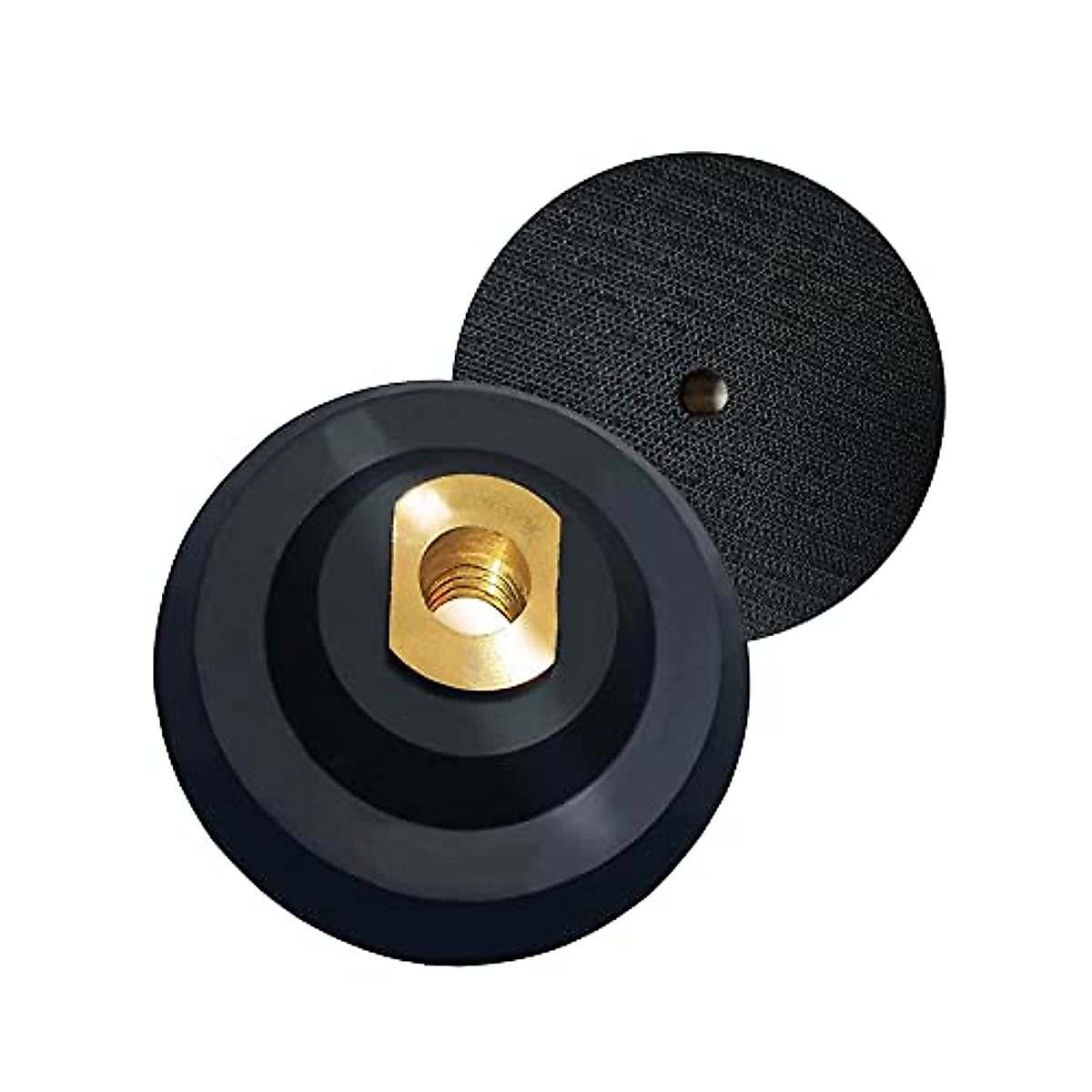 Rubber Backing Pad Black Rigid Backer Pads for Diamond Polishing Pads 5/8”-11 Hook and Loop Backing Pad (4 inch)
