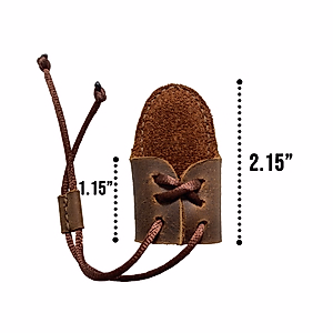 Valhalla Gear, Archery Thumb Protector, Mongolian Finger Guard, Recurve Bow, Archer Essentials, Full Grain Leather, Handmade, Bourbon Brown